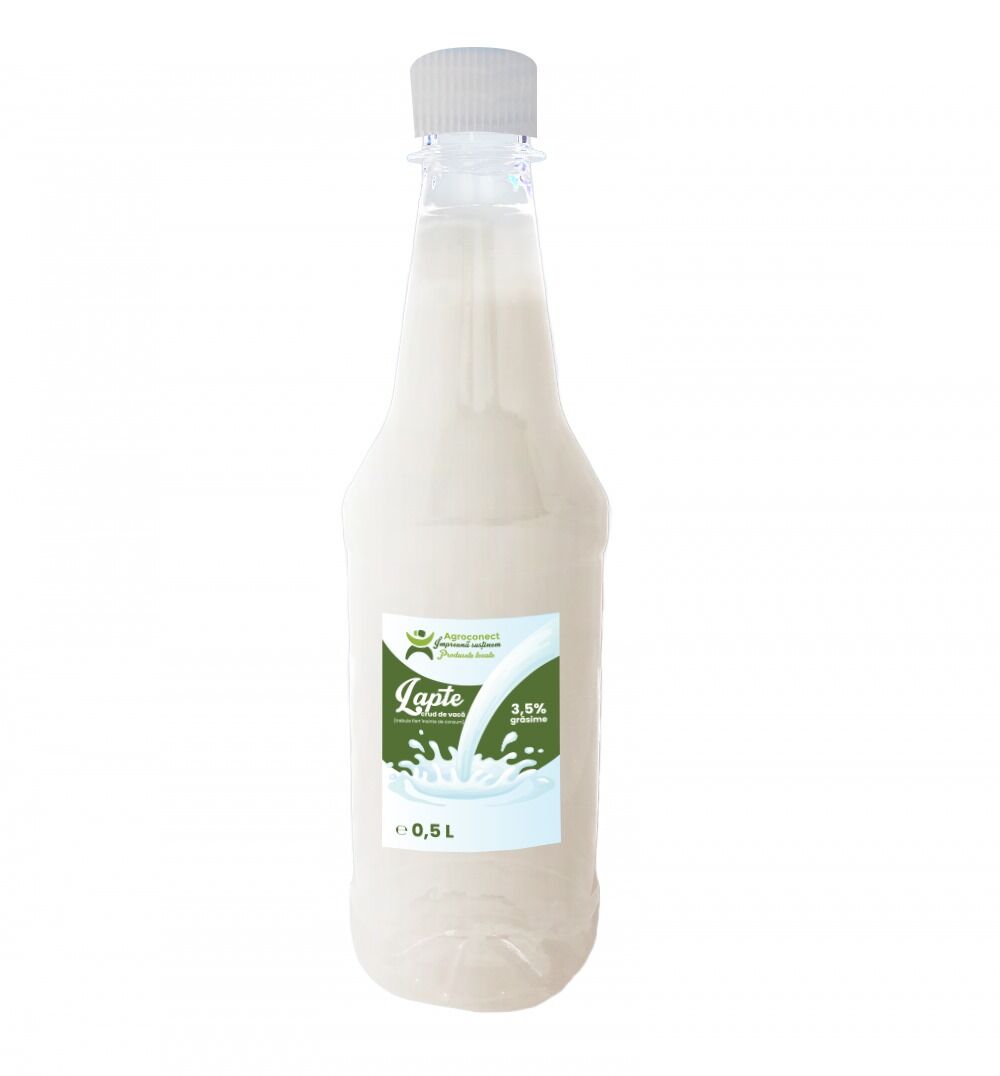 Lapte crud de vacă, set 4 sticle - 0,5l x 4 - Lactate Bologa